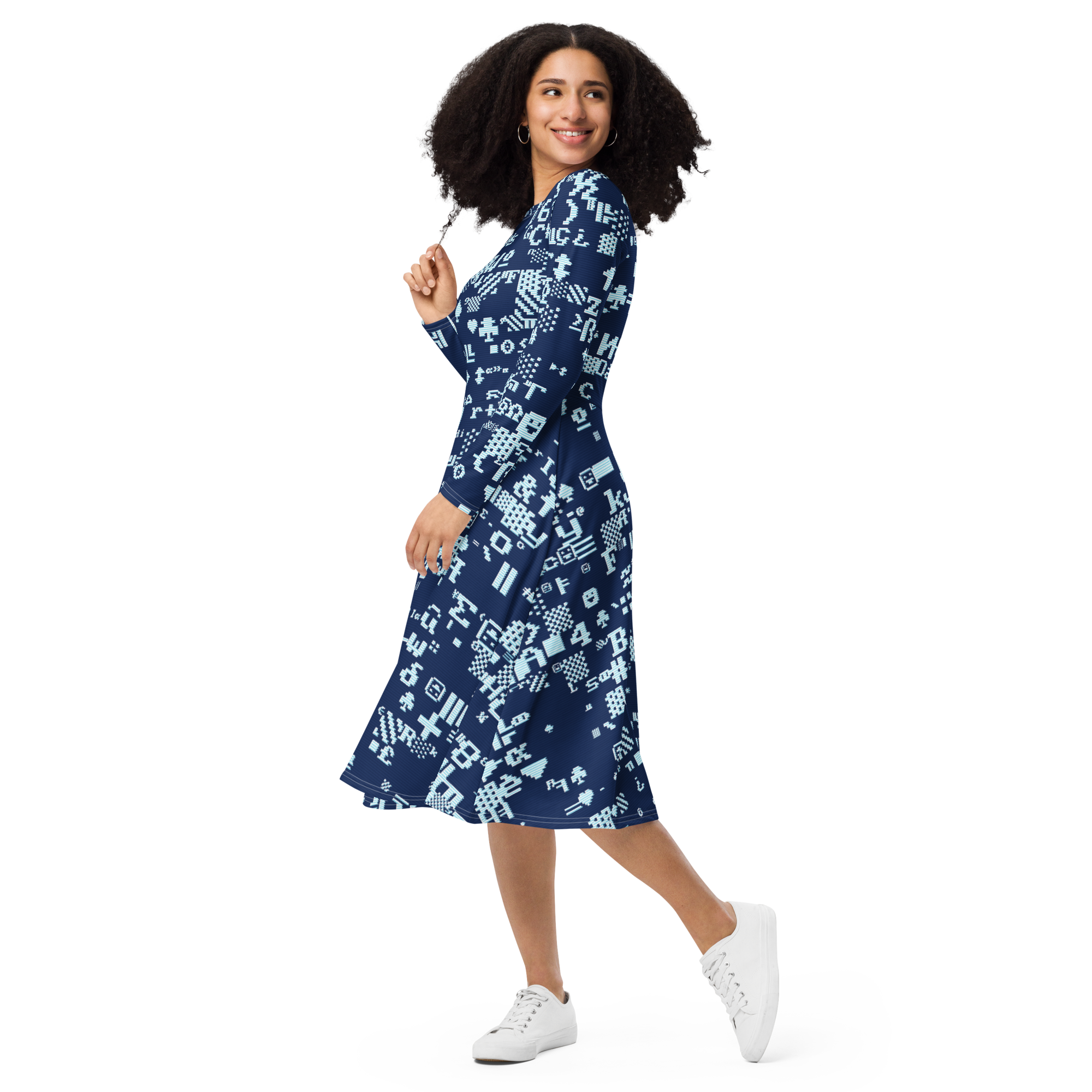 ASCII AZURE MIDI DRESS – Dustrial